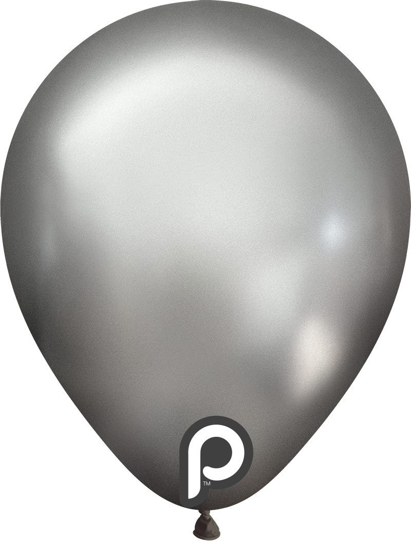 5" Prima Glam Silver Latex Balloons 100 Per Pack