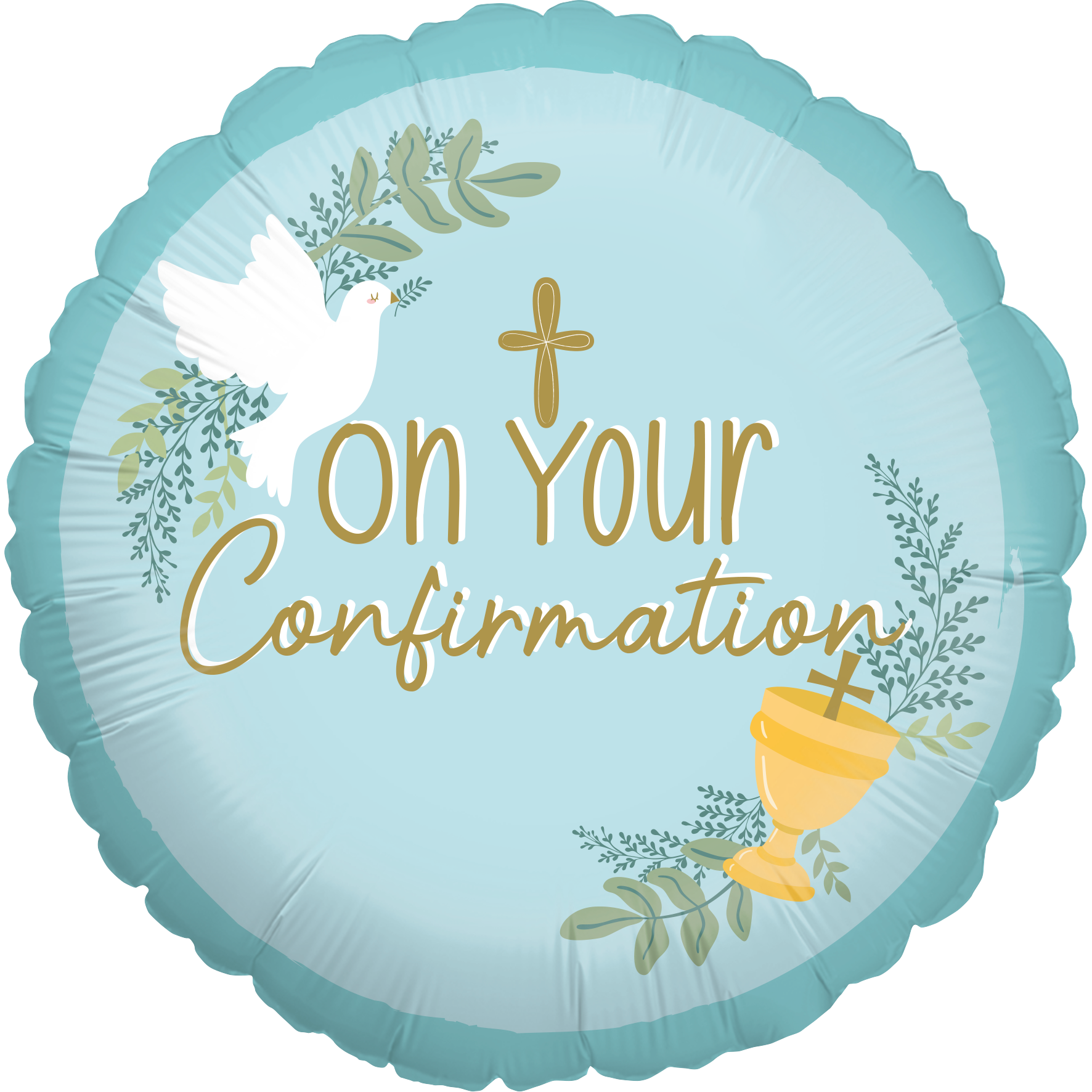 18" Round On Your Confirmation Blue Special Design Foil Balloon Ireland