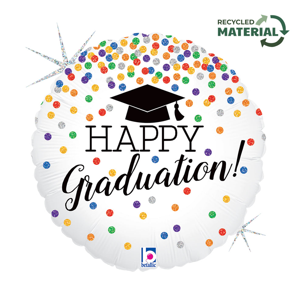 18" Glittering Graduation Confetti Foil Balloon