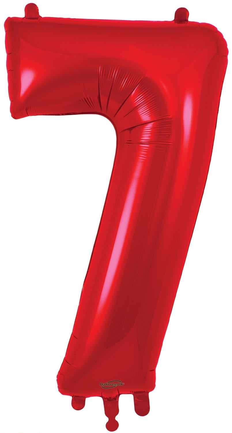 Red Large Number 7 Foil Balloon Ireland