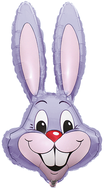 35" Pastel Lilac Rabbit Head Foil Balloon